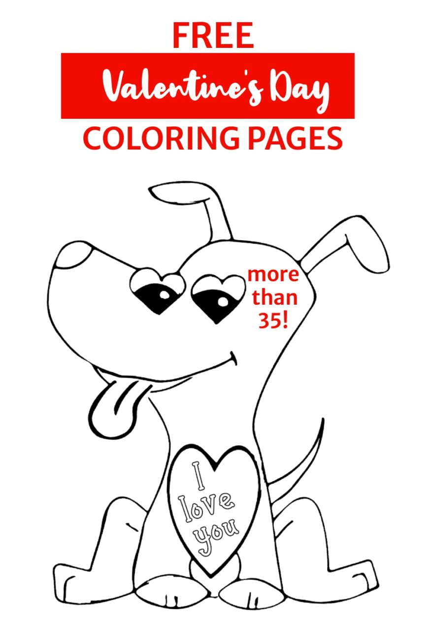 Cute Dog Valentine's Day Coloring Page - Free Printable | No, YOU Need ...