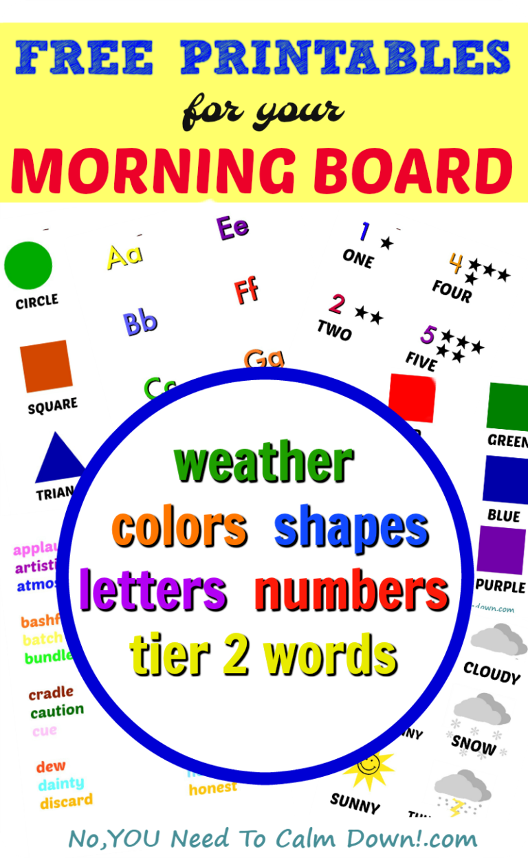Morning Board Free Printables | No, YOU Need To Calm Down!