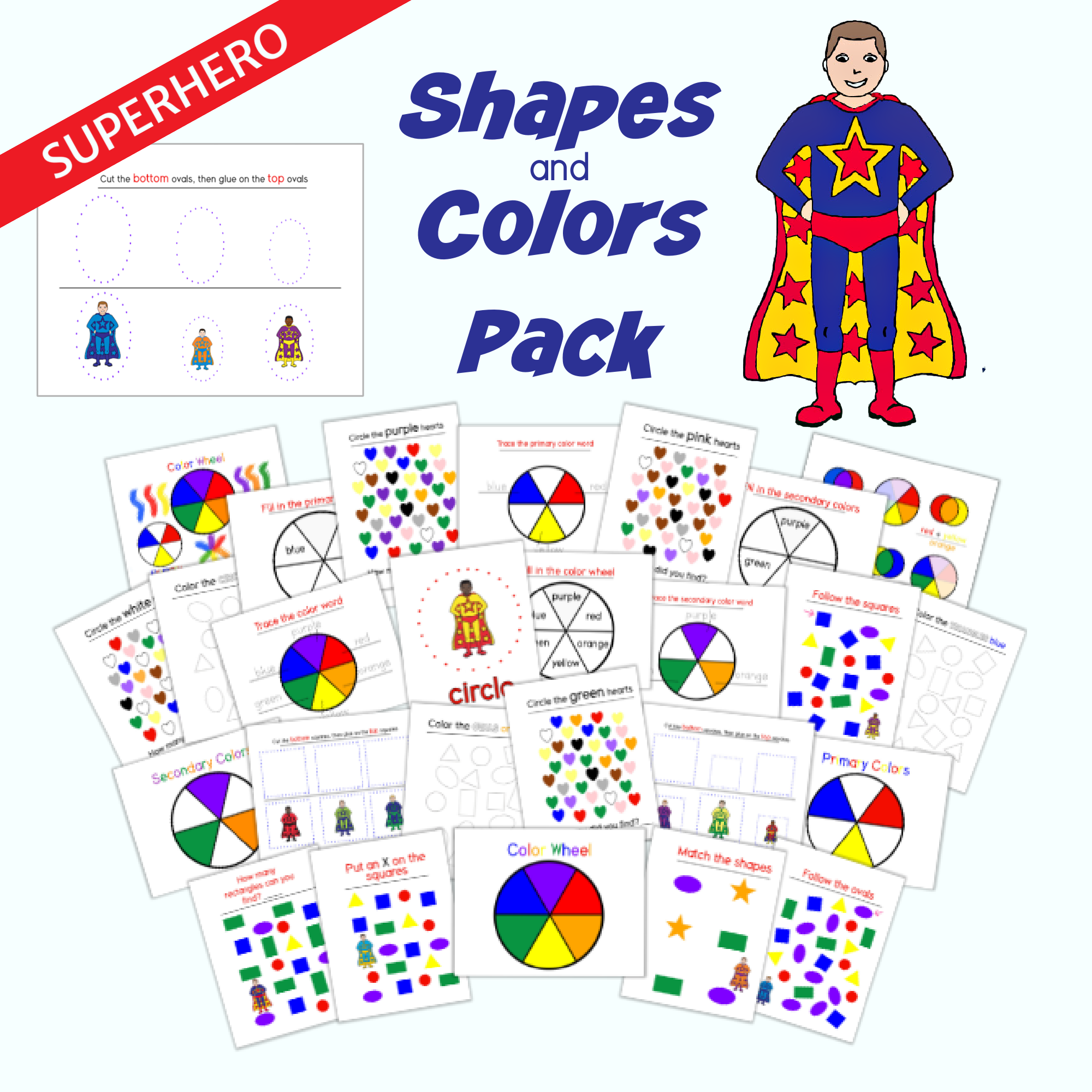 Superhero Shapes and Colors Pack | No, YOU Need To Calm Down!