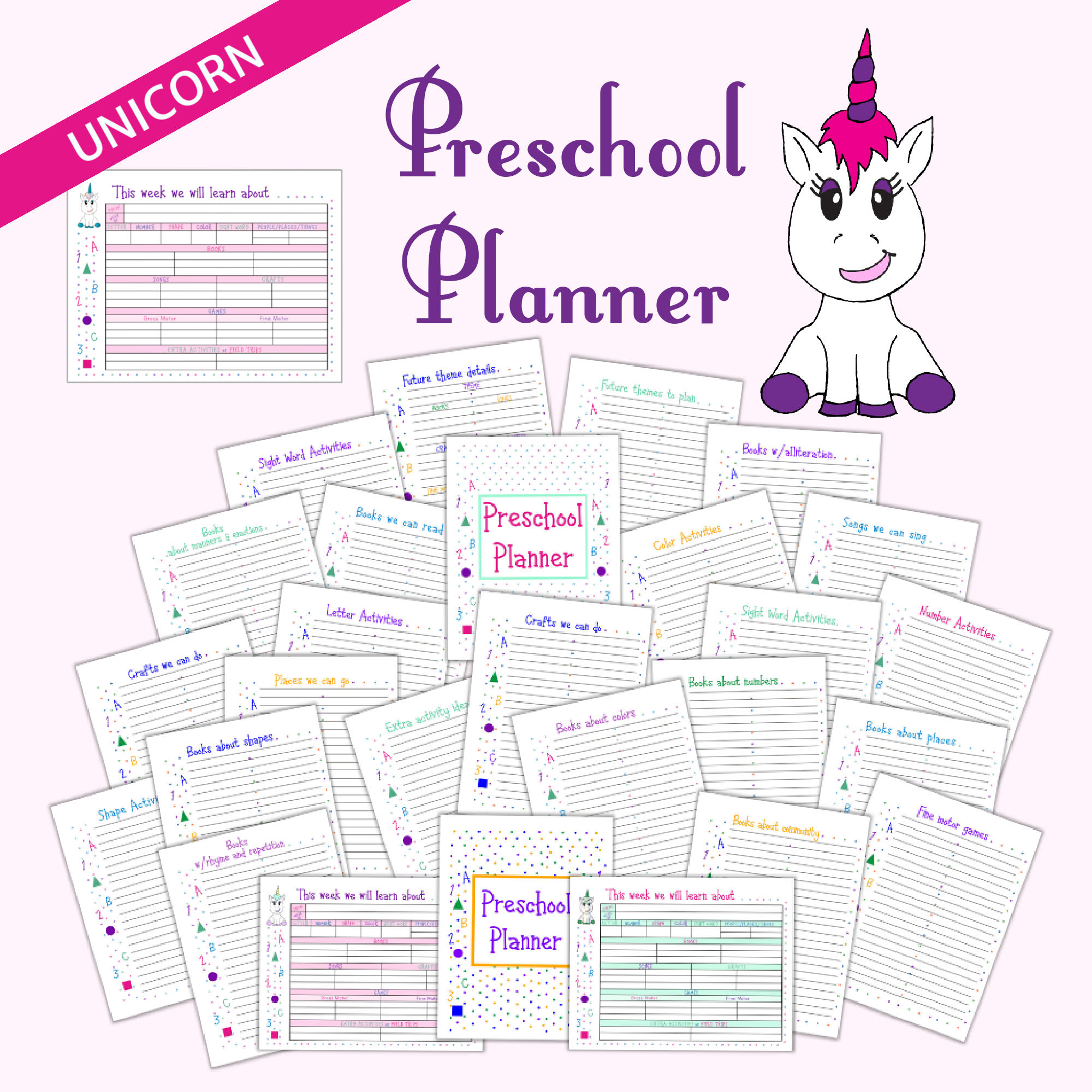 Unicorn Preschool Planner | No, YOU Need To Calm Down!